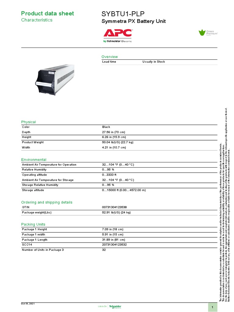 Sybtu1-Plp: Product Data Sheet | PDF