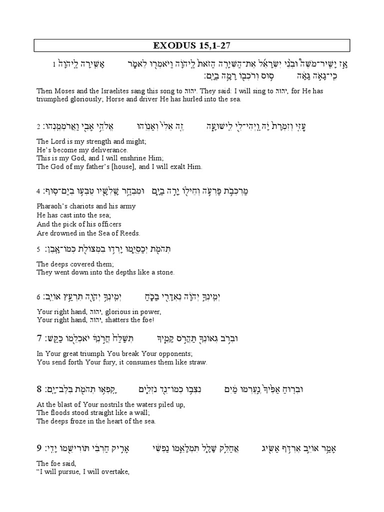 Exodus 15,1-27 | PDF | Book Of Exodus | Religious Texts