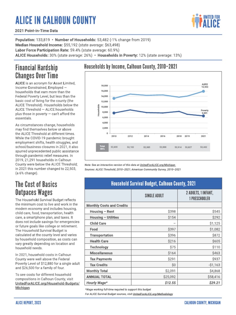 2023 ALICE Report-UWSCMI Region County Data Sheets | PDF
