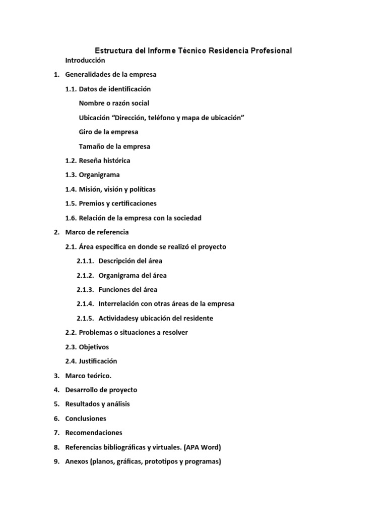 Estructura Del Reporte Técnico | PDF