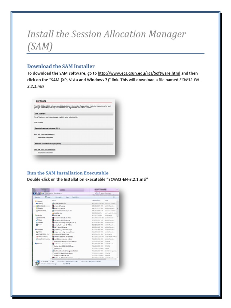 Install SAM Manager for CSUN Lab Access | PDF