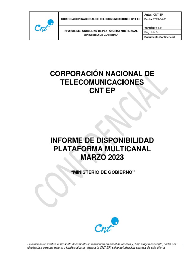 Corporación Nacional de Telecomunicaciones CNT Ep | PDF | Ecuador