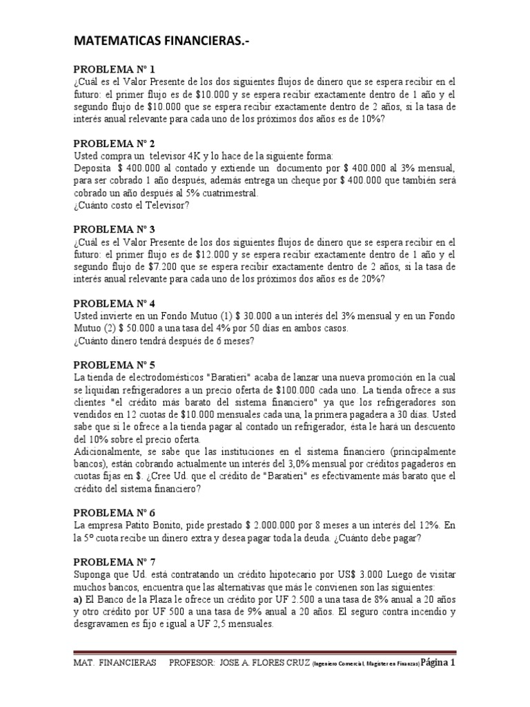Ejercicios De Interes Simple Jfc Pdf Interés Bancos