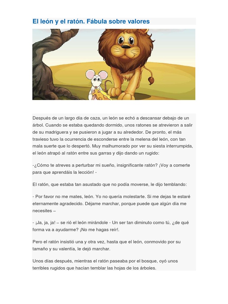 El León y El Ratón | PDF | Ficción general