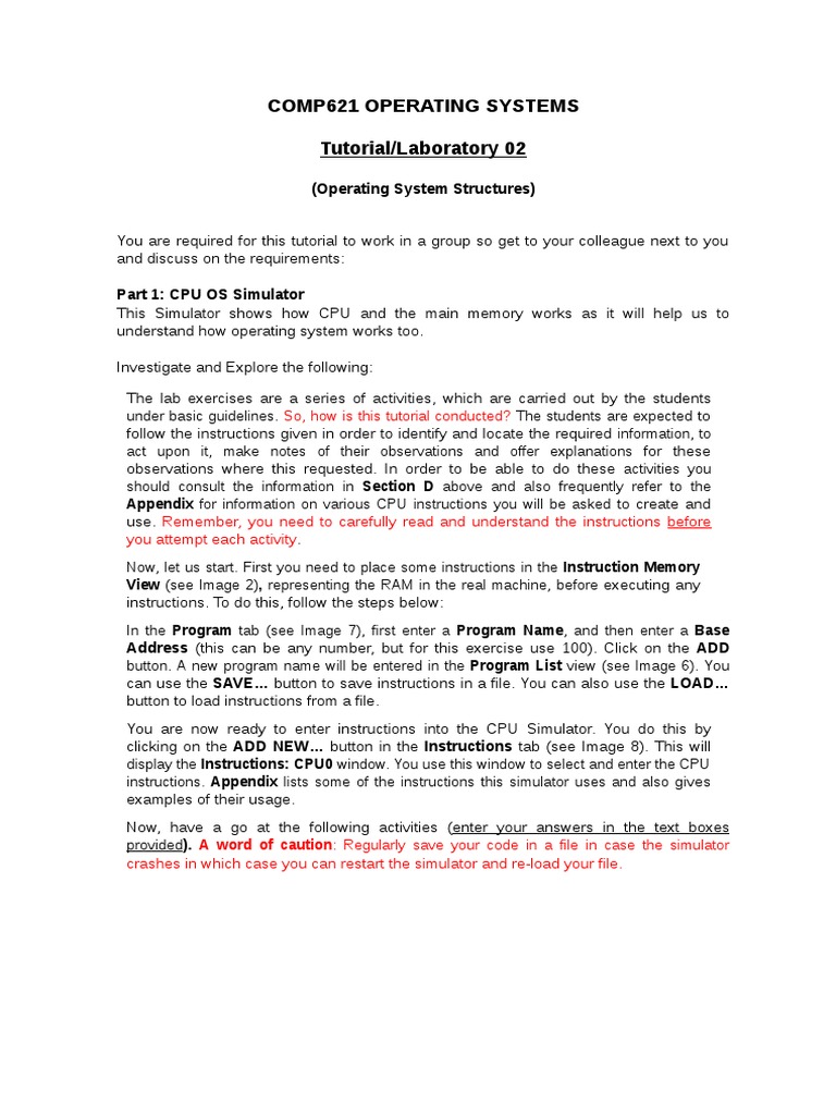 Tutorial | PDF | Central Processing Unit | Computer Program