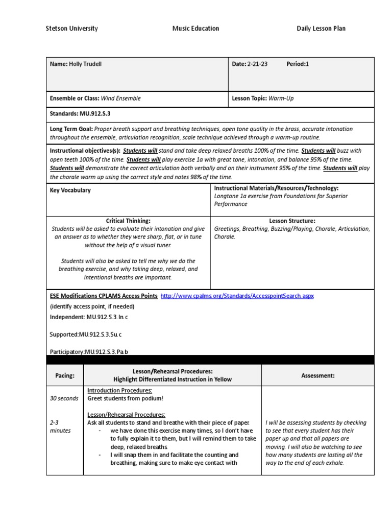 2 21 Warm-Up Wind Ensemble | PDF | Singing | Brass Instruments