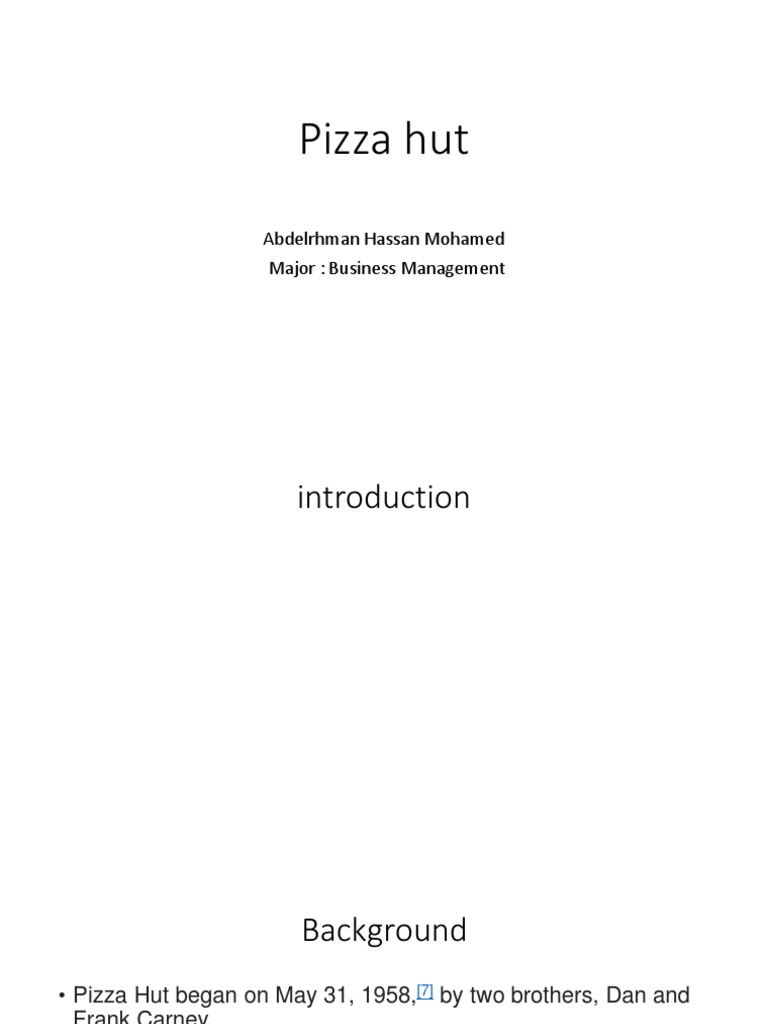 Pizza Hut's Organizational Structure and Strategies for Success | PDF ...