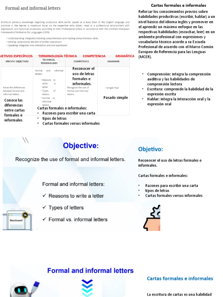 Tema 04 Cartas Formales e Informales | PDF | Escritura | Comunicación