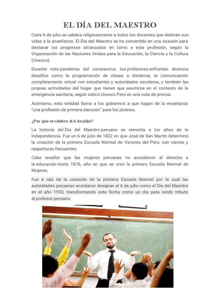 EL DÍA DEL MAESTRO | PDF