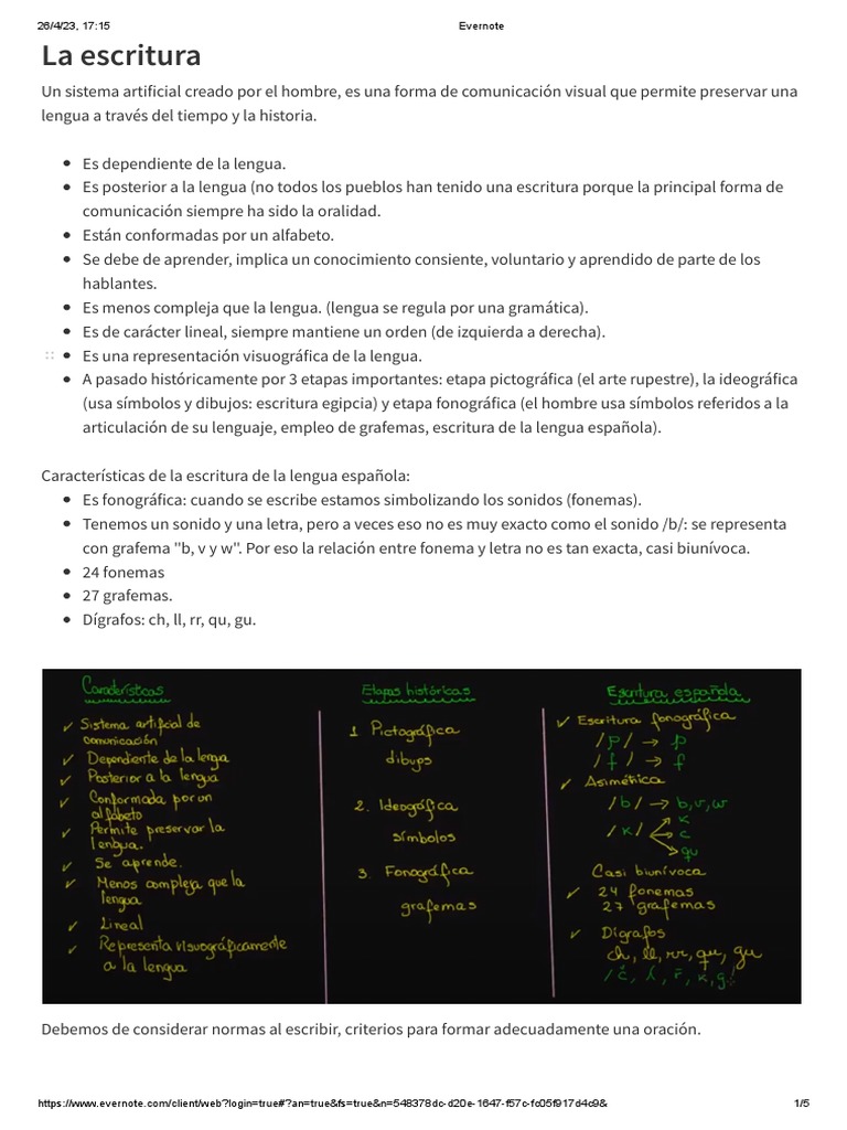 Características escritura lengua española | PDF | Escritura ...