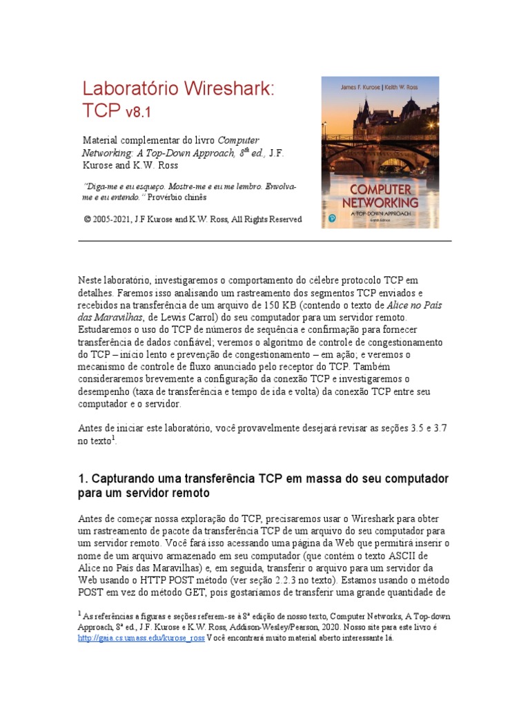 Wireshark TCP v8.1 PT-BR | PDF | Protocolo de controle de transmissão | Protocolo de ...