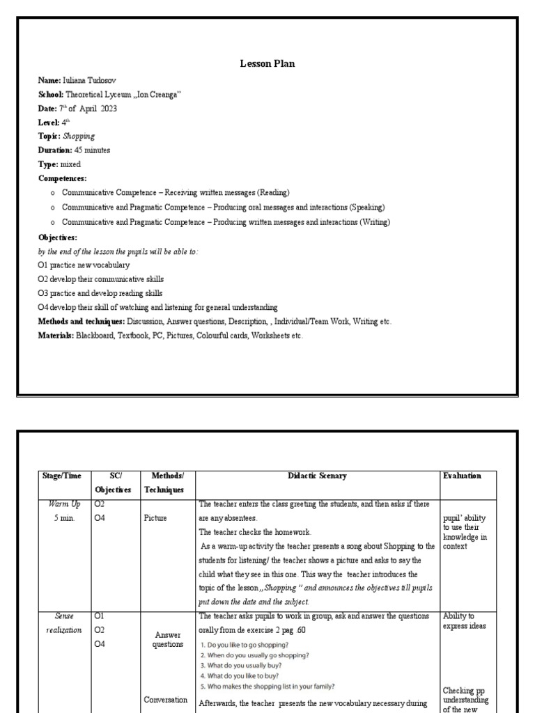 Lesson Plan | PDF | Teachers | Communication