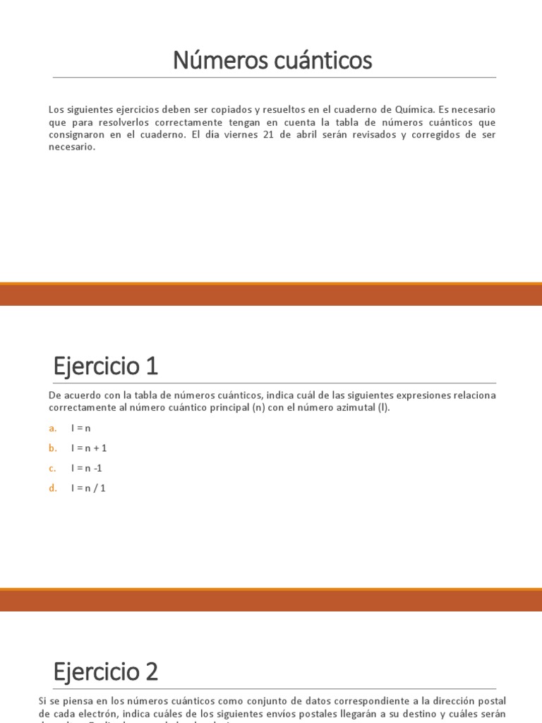 Ejercicios sobre Números Cuánticos | PDF | Tecnología