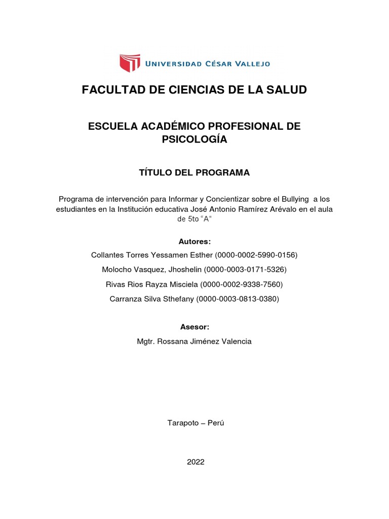 Esquema de Programa | PDF | Violencia | Comportamiento