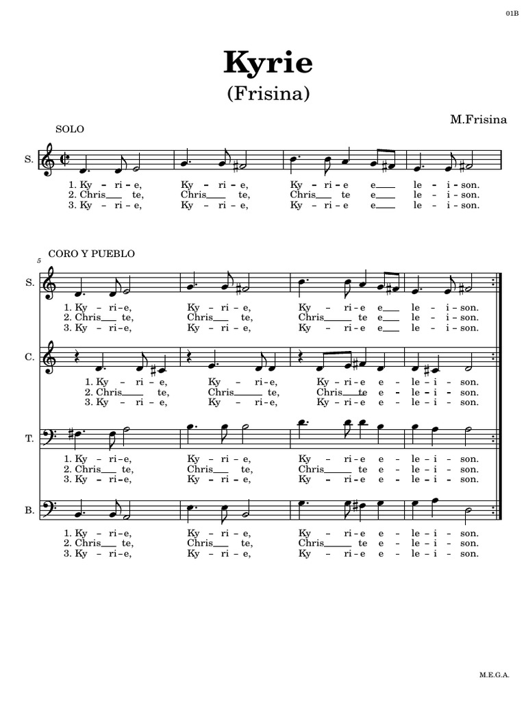 Kyrie (Re M) (Frisina) 01B | PDF | Échecs