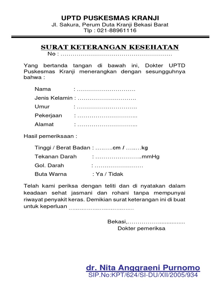 Surat Keterangan Sehat | PDF | Olahraga & Rekreasi | Kesehatan Holistik