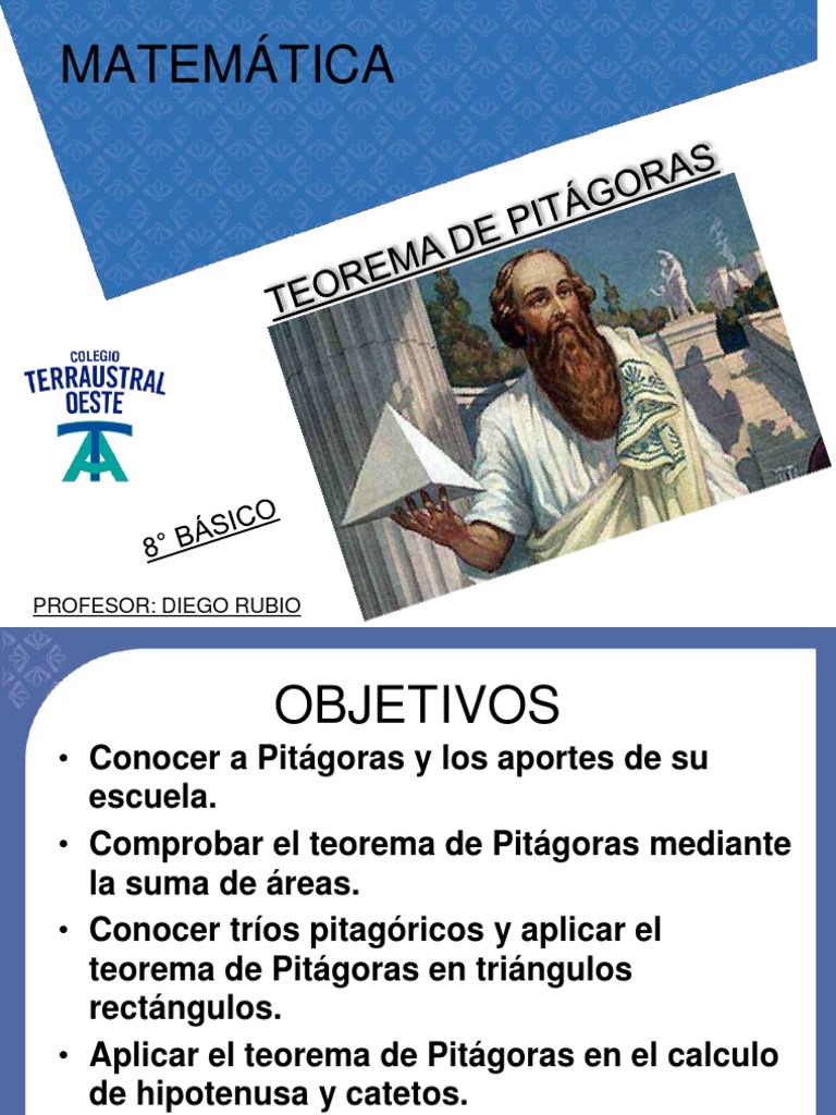 Entrega7 - OCTAVO BASICO - PITAGORAS | PDF | Triángulo | Geometría ...