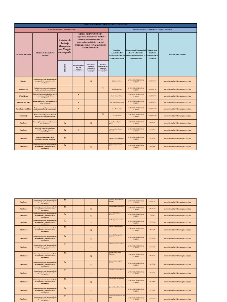MATRIZ MAPEO DE ACTORES - Grupo1 Si | PDF | Ciencia cognitiva