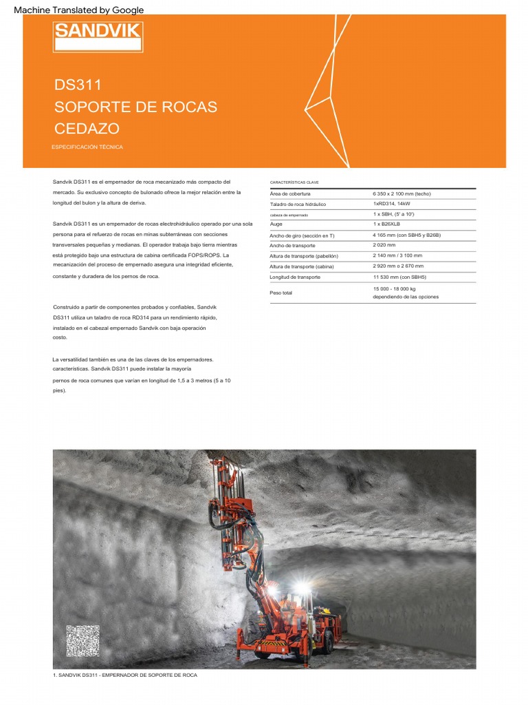 DS311 Soporte de Rocas | PDF | Perforación | Perforar