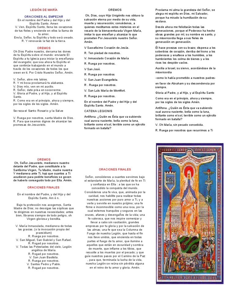 Oraciones Al Empezar: Legión de María | Descargar gratis PDF | María ...