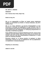 Resignation Letter - Tagalog | PDF