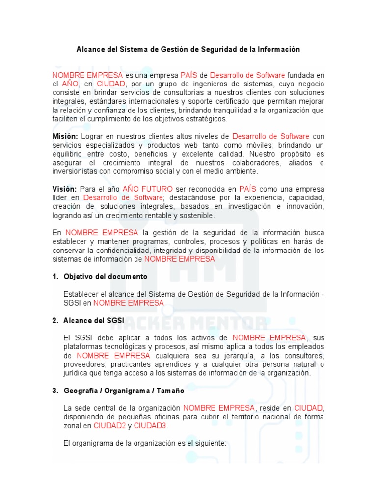 Alcance Del SGSI | PDF | Seguridad de información | Ingeniería de software