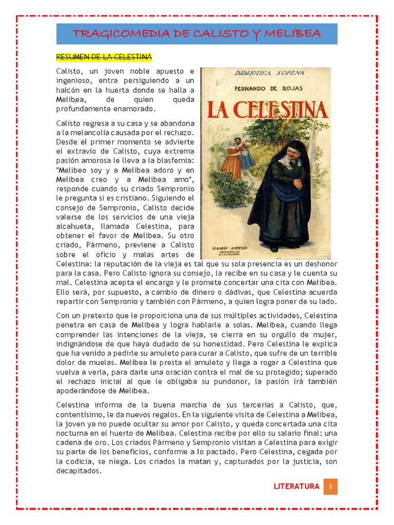 Resumen de La Celestina | PDF
