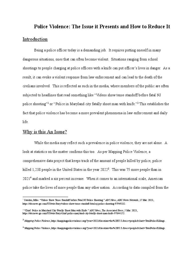 Issue Brief Final Draft | Download Free PDF | Police | Violence