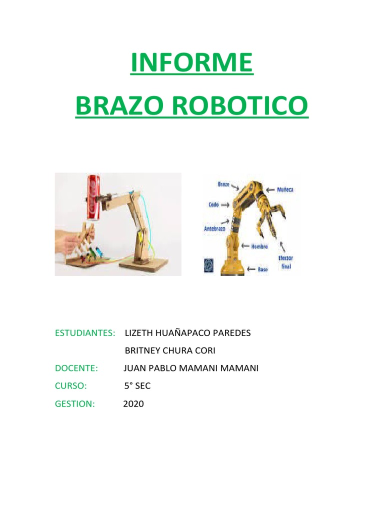 Informe Del Brazo Robotico | PDF