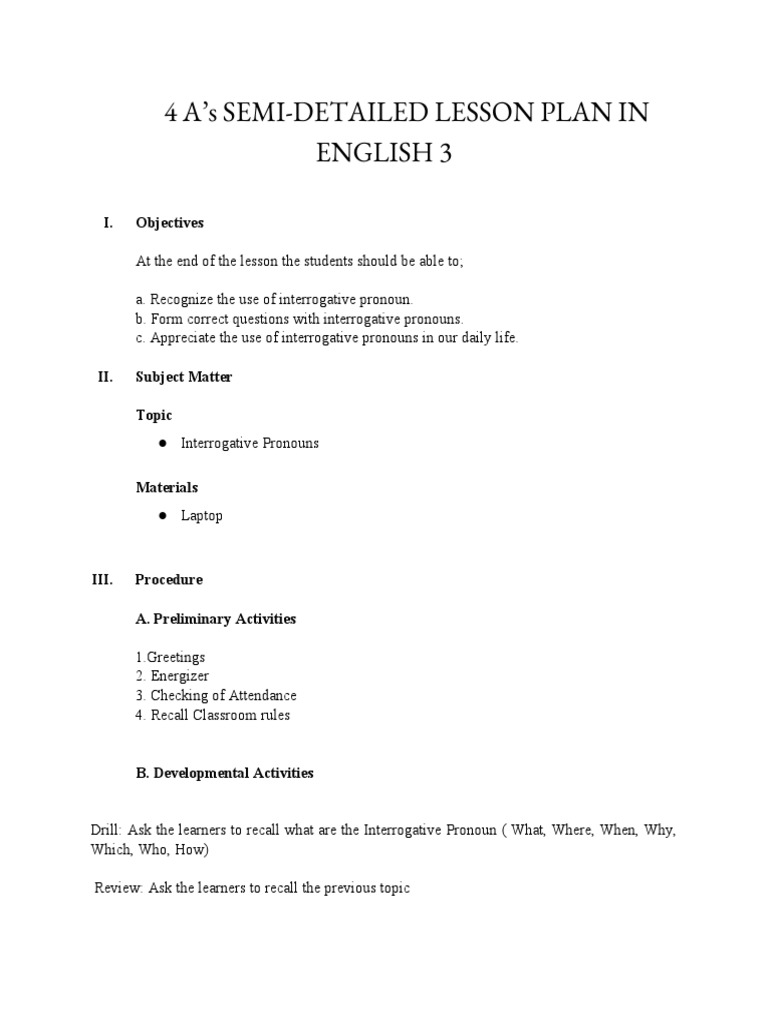 Honey Lesson Plan | PDF | Question | Lesson Plan