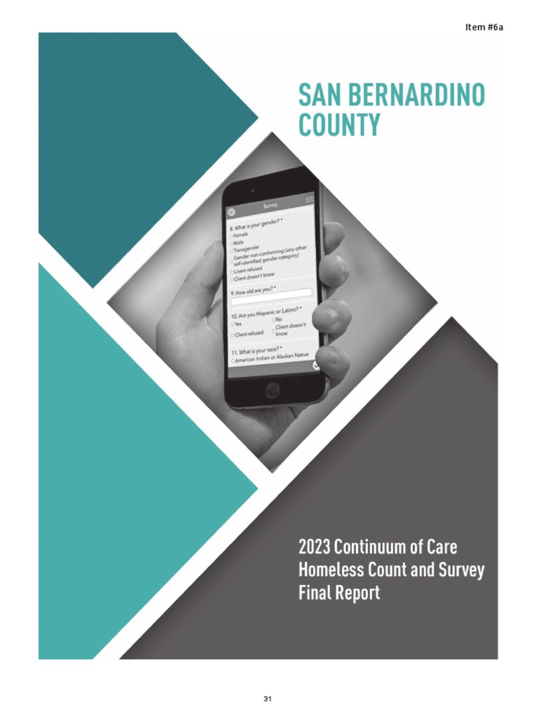 San Bernardino County 2023 Point in Time Count Report | PDF | Homelessness