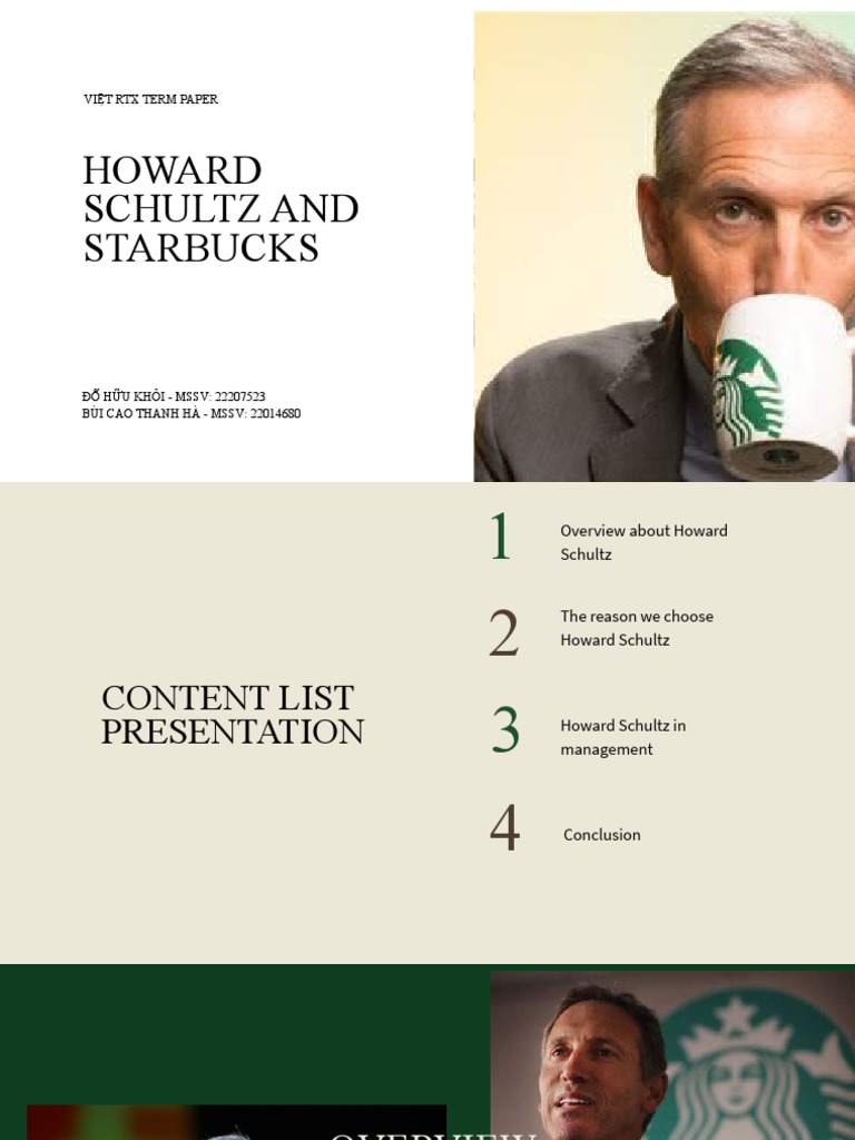 Howard Schultz's Impact on Starbucks | PDF | Starbucks | Agriculture