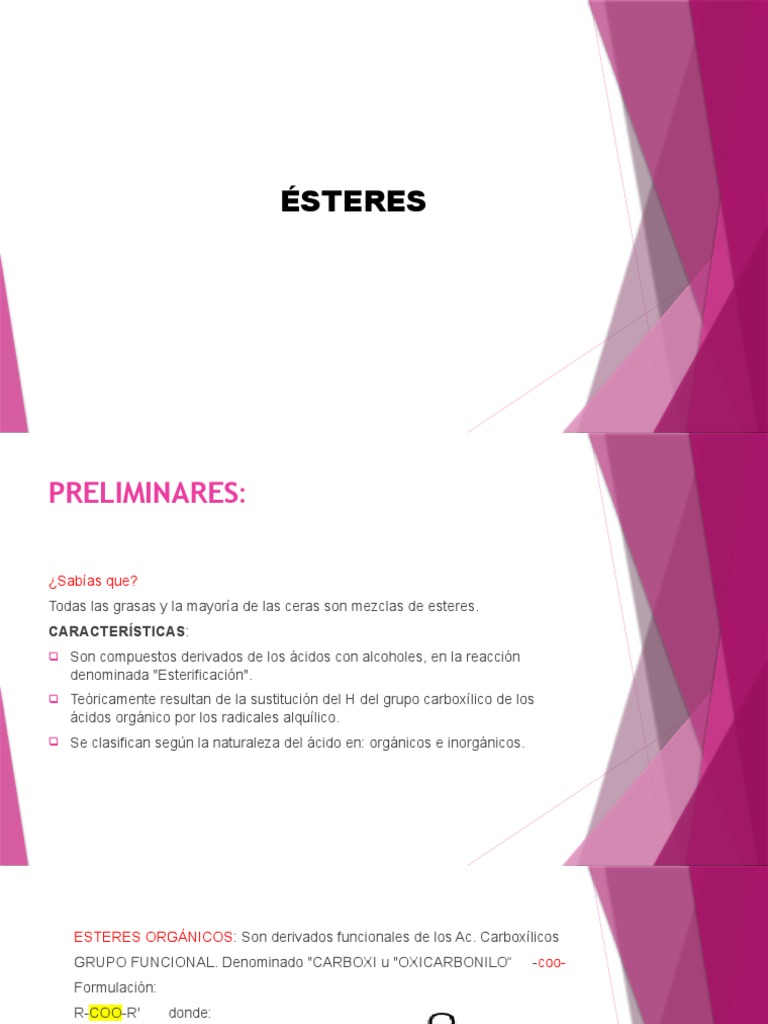 ÉSTERES | PDF | Ester | Ciencias fisicas