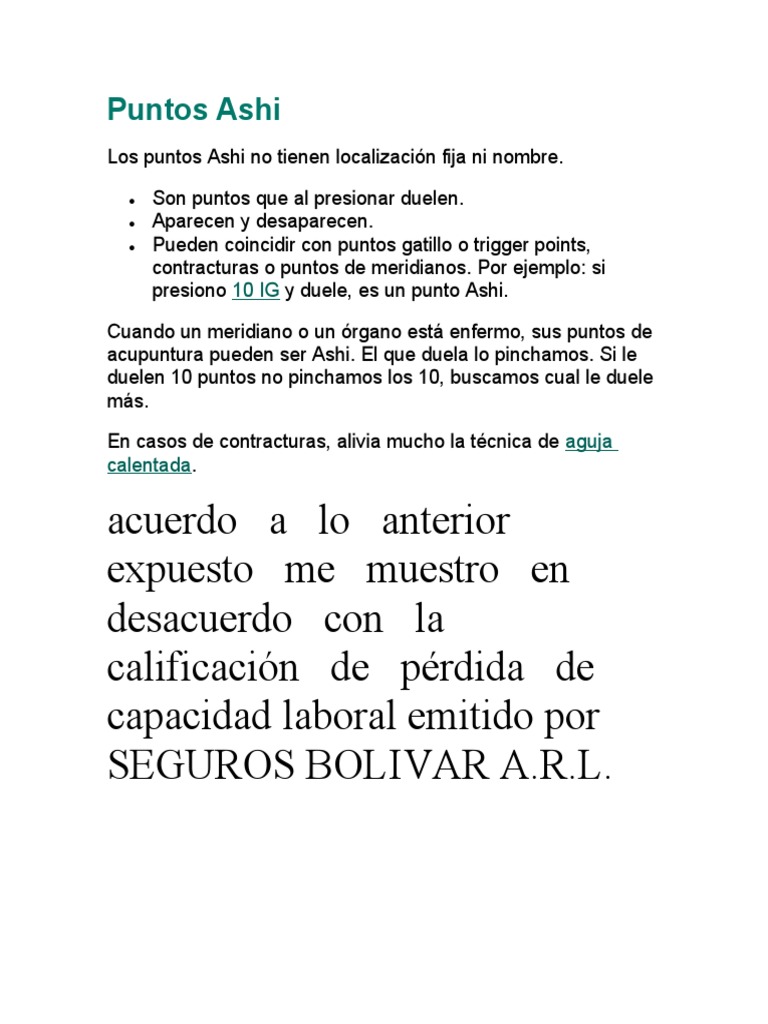 Puntos Ashi en Acupuntura | PDF | Estilo de vida
