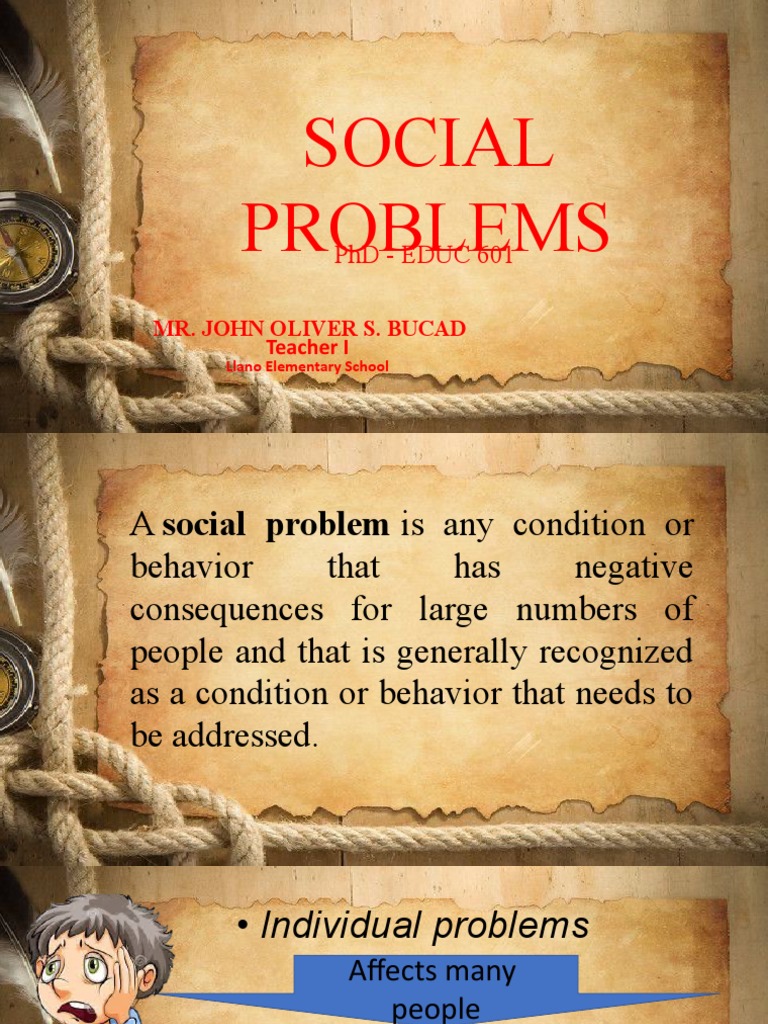 PHD Educ 601 Social Problems | PDF | Recession | Pollution