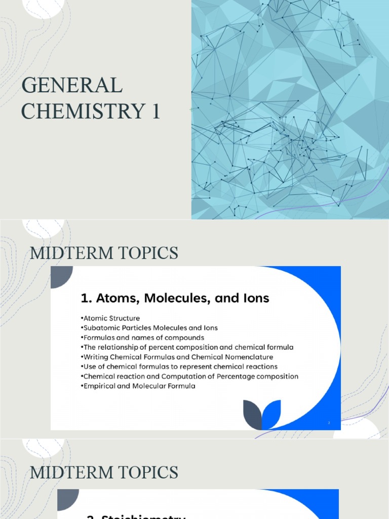 General Chemistry 1 Midterm Review | PDF | Ion | Chemical Bond