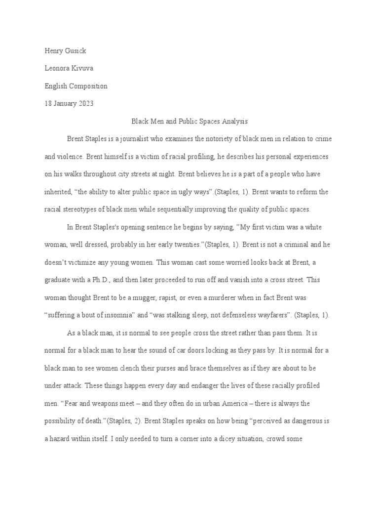 black men and public spaces 1 | PDF