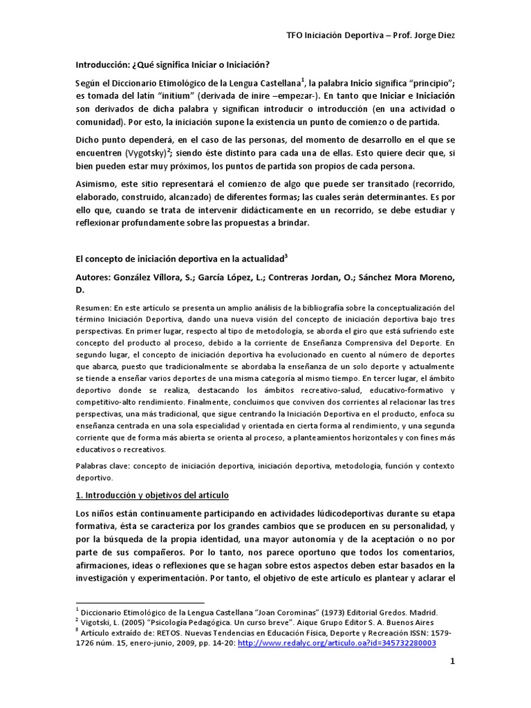 Contreras Jordán - El Concepto de Iniciación Deportiva en La Actualidad ...