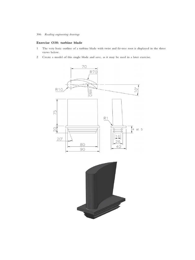 Exercise O38: Turbine Blade: Reading Engineering Drawings | PDF