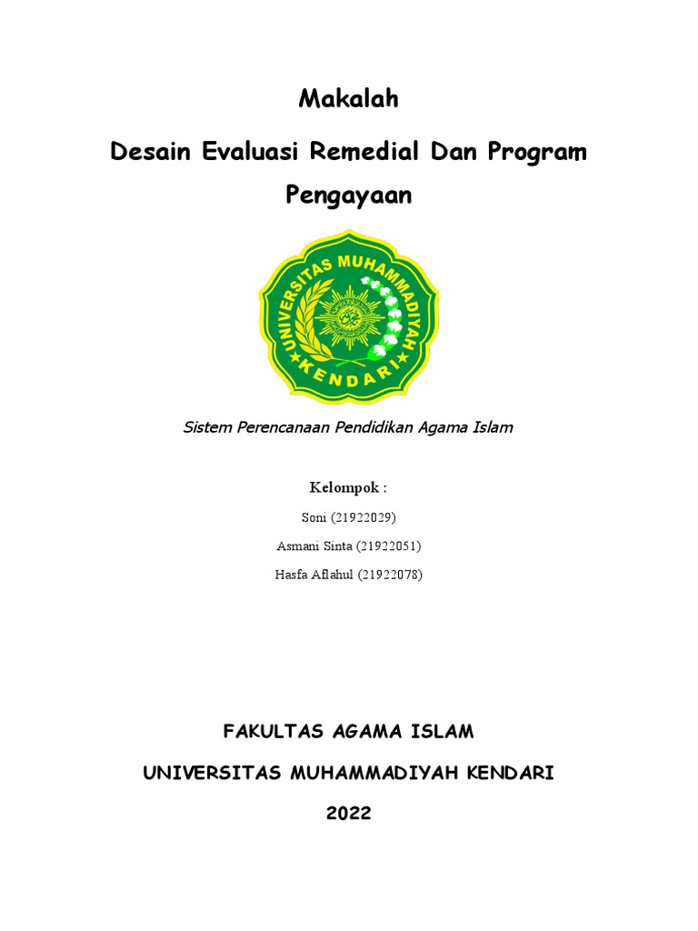 Makalah Desain Evaluasi Remedial Dan Program Pengayaan | PDF