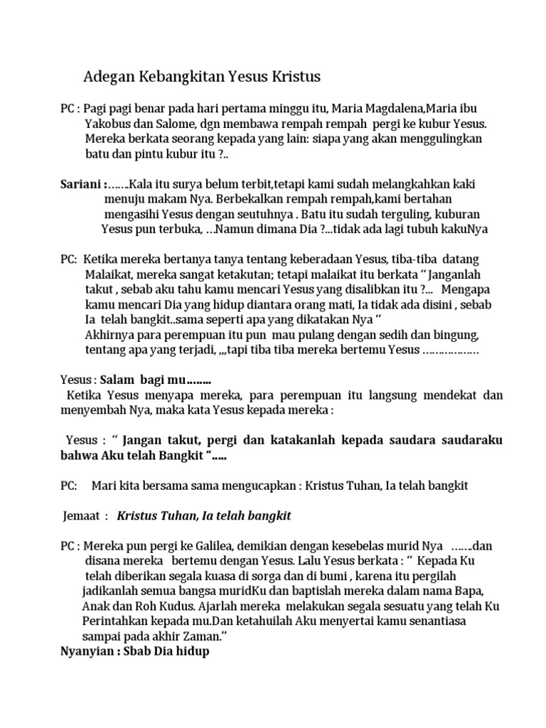 Adegan Kebangkitan Yesus Kristus | PDF