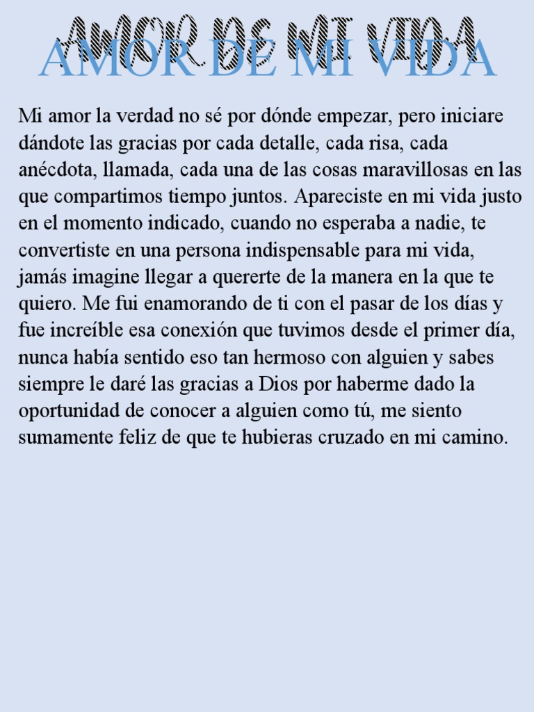 Amor de Mi Vida | PDF | Amor