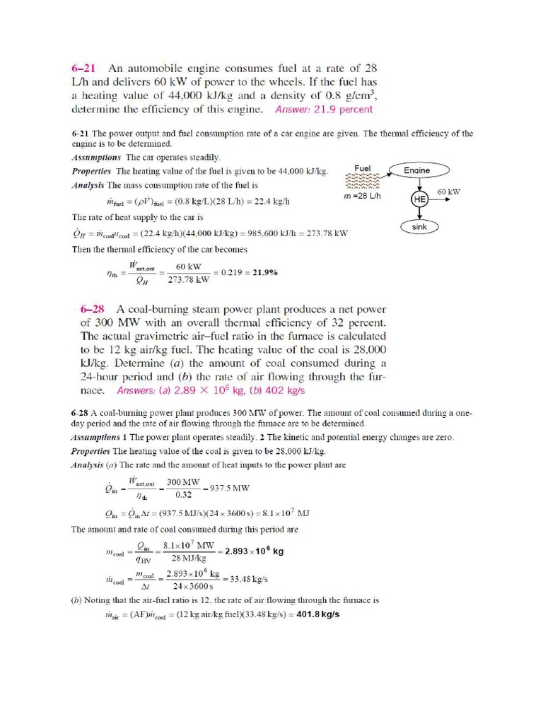 Thermo Chapter 6 Examples | PDF