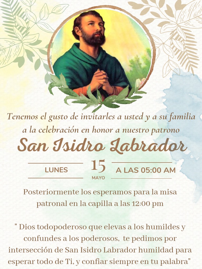 Fiesta Patronal San Isidro Labrador | PDF | Derecho