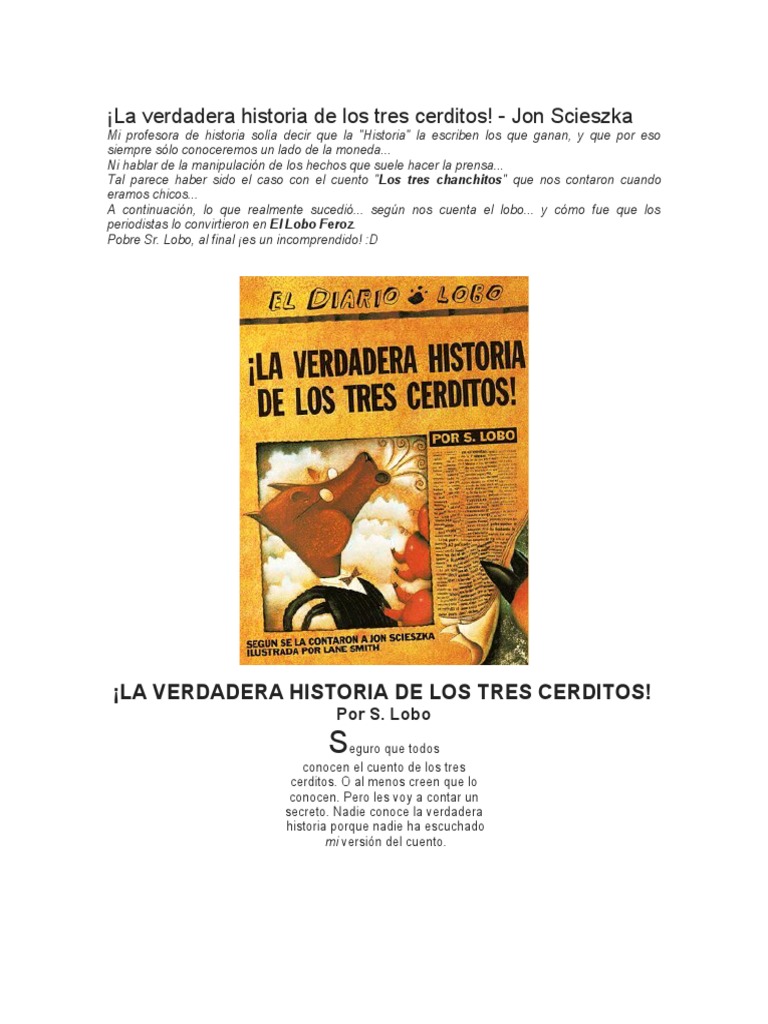 La Verdadera Historia De Los Tres Cerditos Pdf