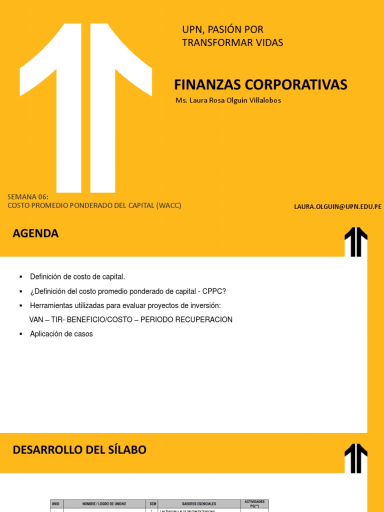 Finanzas Corporativas: Upn, Pasión Por Transformar Vidas | Descargar gratis PDF | Compartir ...