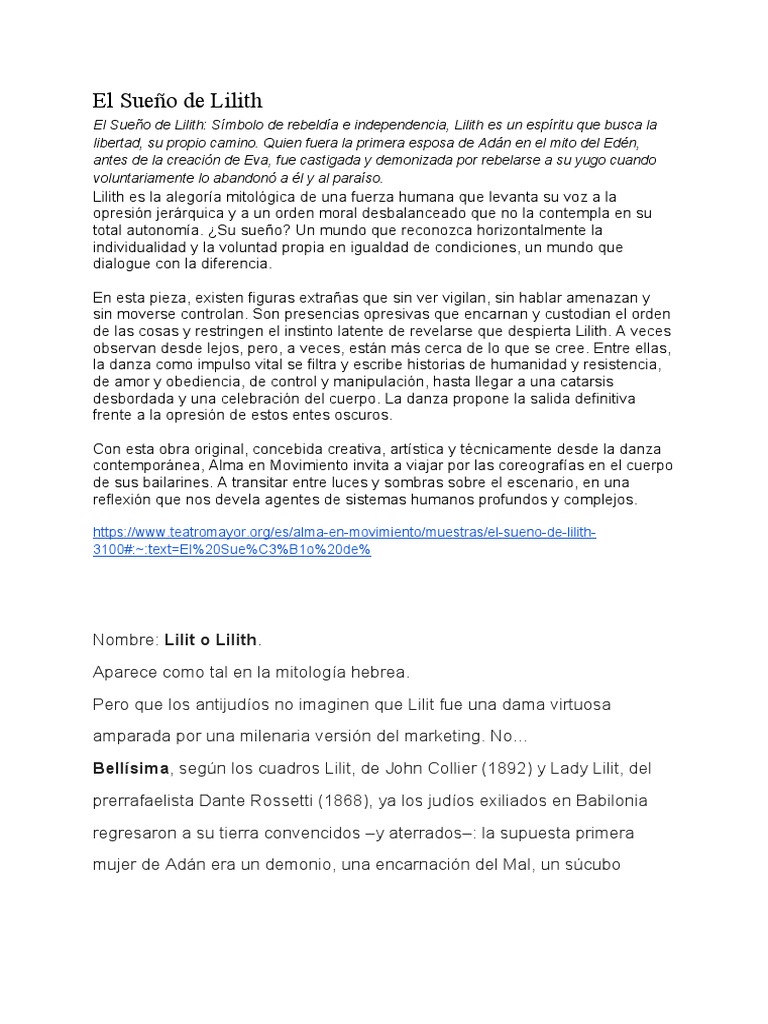 Lilith | PDF | Lilith | Jardín del Edén
