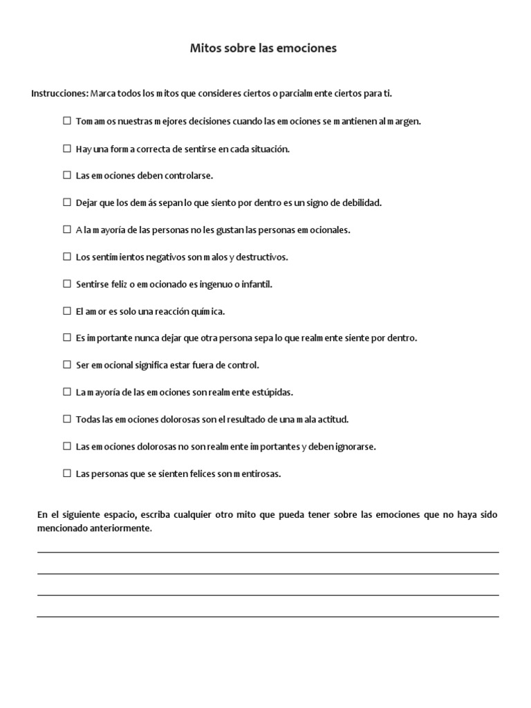 Mitos sobre las emociones_Dialéctica | PDF | Las emociones | Pensamiento Mitos sobre las emociones_Dialéctica | PDF | Las emociones | Pensamiento