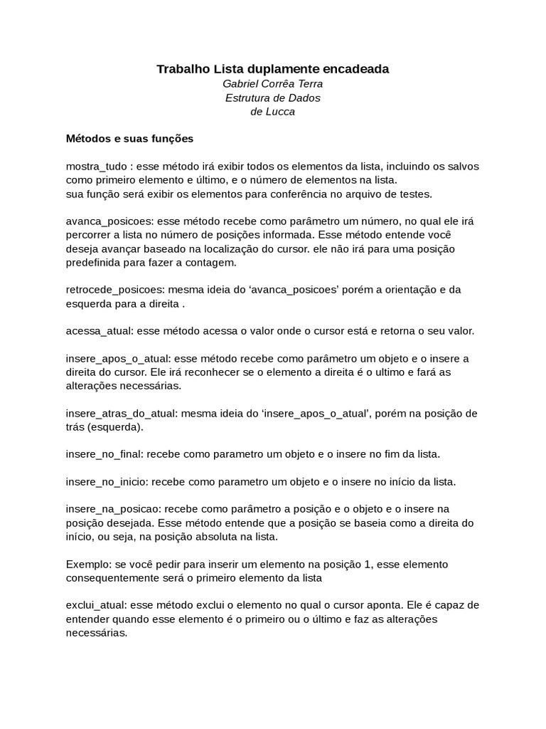Documentação Da Lista Duplamente Encadeada | Download grátis PDF ... Documentação Da Lista Duplamente Encadeada | Download grátis PDF ...