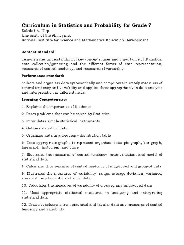 Developing Statistical Literacy: A Curriculum for Teaching Measures of ...